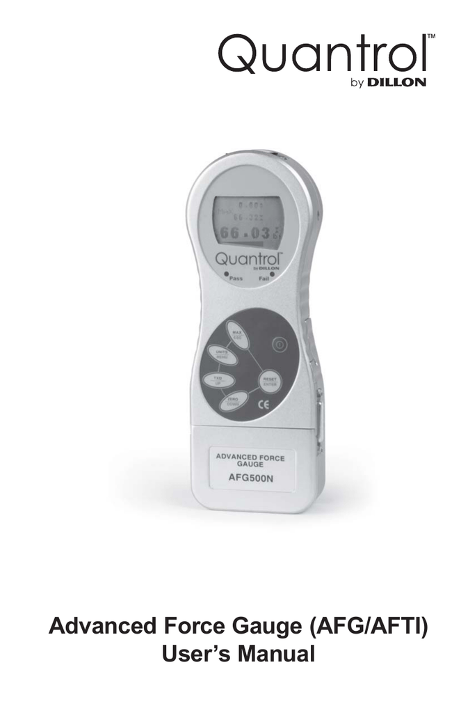 Dillon Quantrol AFG 500 User manual | Manualzz