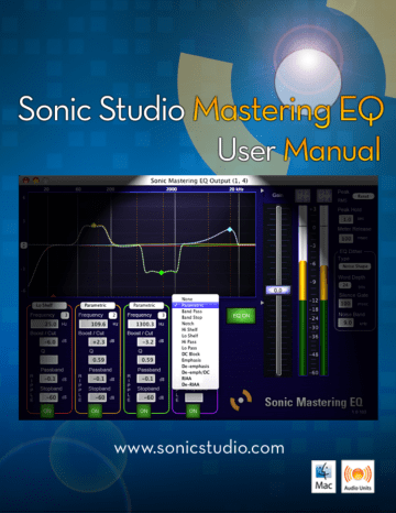 Mastering EQ Sonic Studio Mastering EQ User Manual | Manualzz