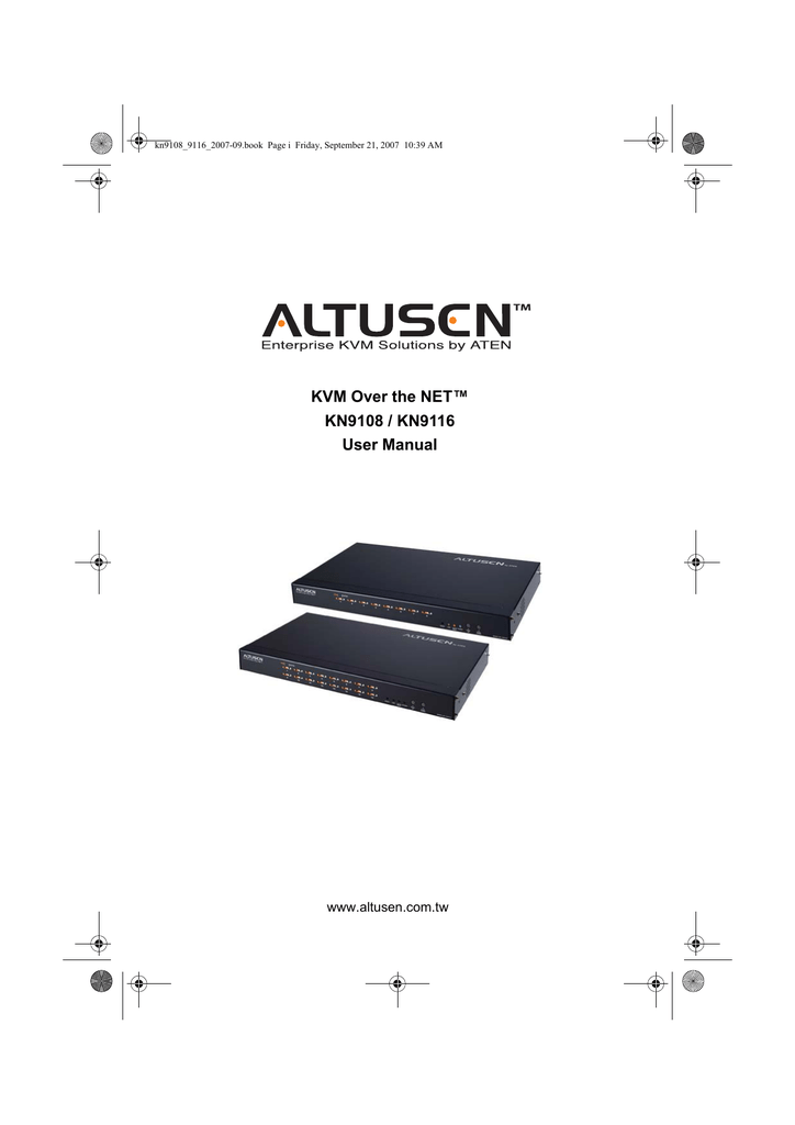 Altusen KVM Over the NET KN9108 User manual | Manualzz