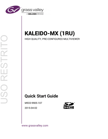 Kaleido-MX 1RU Quick Start Guide | Manualzz