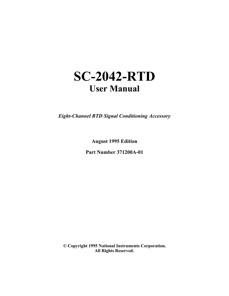 SC-2042-RTD User Manual | Manualzz