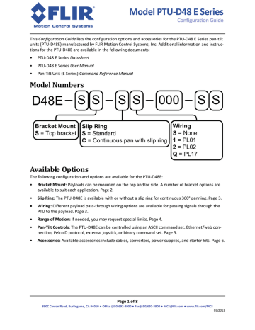 FLIR PTU-D48E Configuration Guide | Manualzz