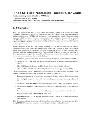 FSF Post Processing Toolbox User Guide | Manualzz