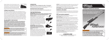 Walther Force 1000 Owners Manual | Manualzz