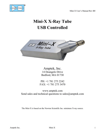 X-Ray Tube Mini-X User’s Manual | Manualzz