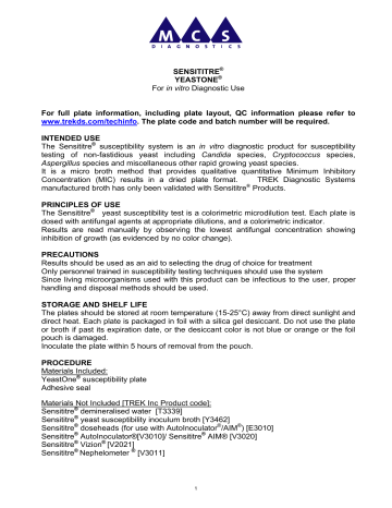 YeastOne Susceptibility Plate User Manual | Manualzz