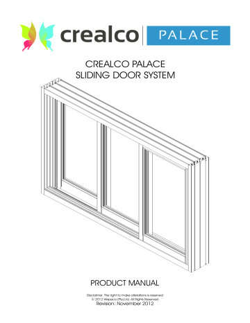 Crealco Palace Sliding Door System Product Manual | Manualzz