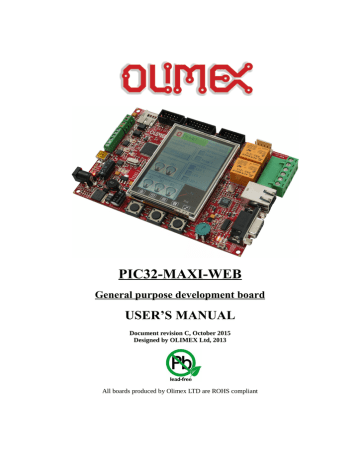 Development board PIC32-MAXI WEB Users Manual | Manualzz