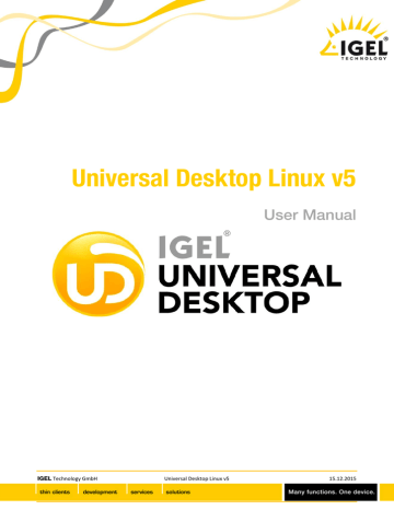 IGEL Universal Desktop Linux v5 User Manual | Manualzz