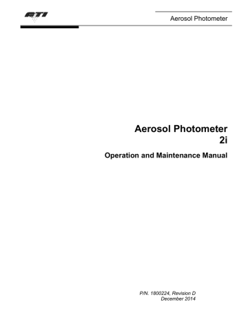 ATI 2i Aerosol Photometer Operation and Maintenance Manual | Manualzz