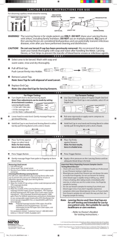 Lancing Device Instructions for Use - Nipro Diagnostics | Manualzz