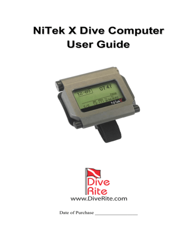 Dive Computer NiTek X User Guide | Manualzz