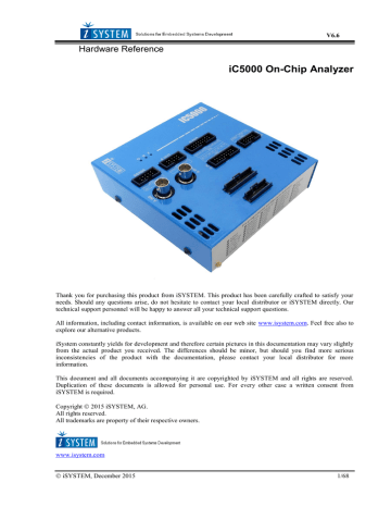 iC5000 On-Chip Analyzer Hardware Reference | Manualzz