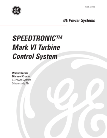 SPEEDTRONIC Mark VI Turbine Control System | Manualzz