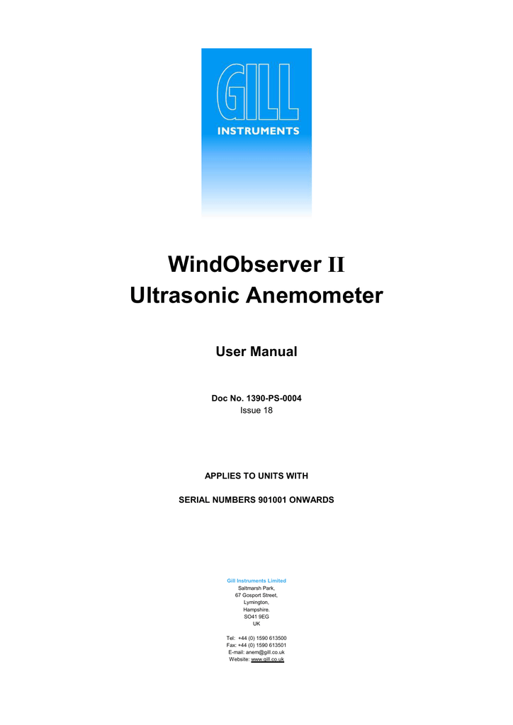 Gill Instruments WindObserver II User manual | Manualzz