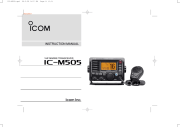 Icom IC-M505 Instruction Manual | Manualzz