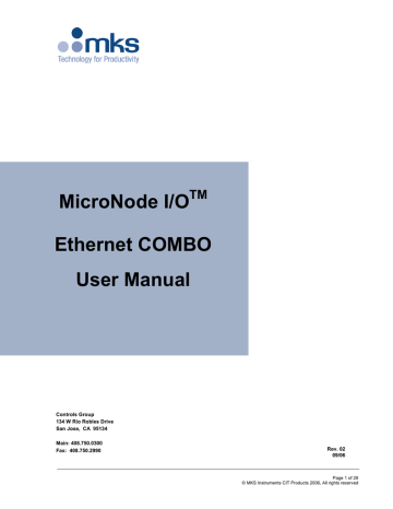 MicroNode I/O Ethernet COMBO User Manual | Manualzz