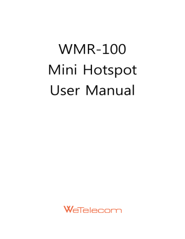 WMR 100 Mini Hotspot User Manual | Manualzz