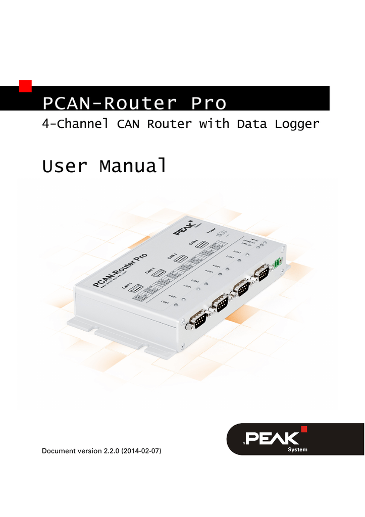 Peak System Pcan Router Pro Operating Instructions Manualzz