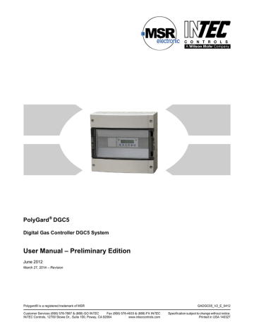 INTEC Gas Controller DGC5 User Manual | Manualzz