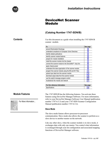DeviceNet Scanner Module | Manualzz