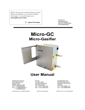 Varian Micro-Gasifier User Manual | Manualzz