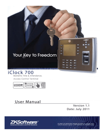 ZKTeco iClock 700 User Manual | Manualzz