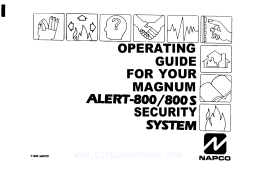 NAPCO Magnum Alert-800 - User Guide, Operating instructions