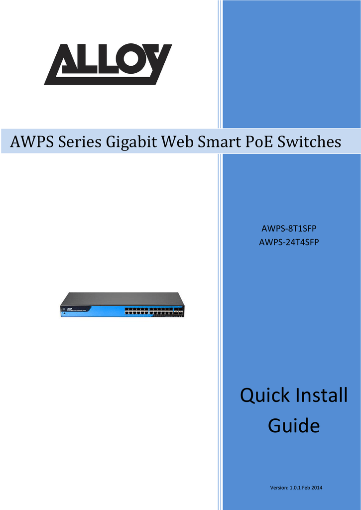 Alloy AWPS-24T4SFP Quick Install Manual | Manualzz