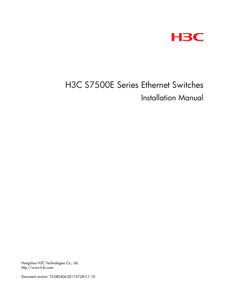 H3C S7506E-V Installation manual | Manualzz