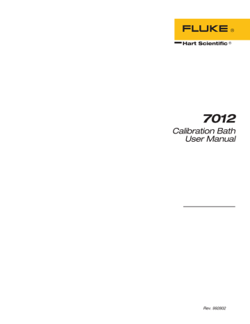 Fluke 7012 User manual | Manualzz