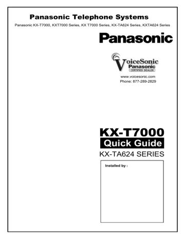 Panasonic KX-T7000 Quick Manual | Manualzz