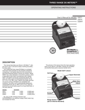 MYRON L DS Meters Three Range Operation Manual | Manualzz