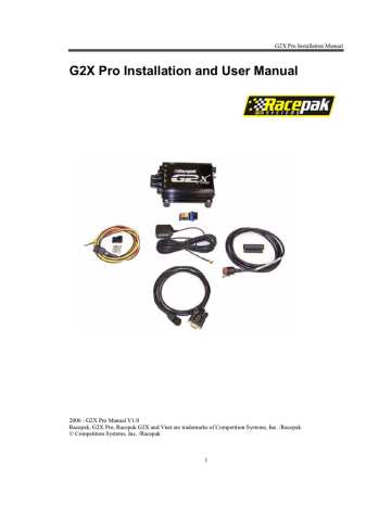 Racepak G2X Pro Installation Manual | Manualzz