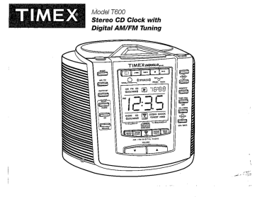 TIMEX T600 Stereo Clock Radio User Manual | Manualzz