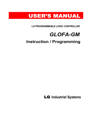 LG GLOFA GM Programmable Logic Controller User's Manual | Manualzz