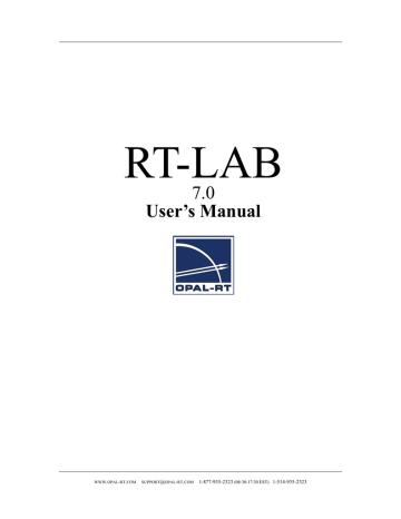 RT-LAB 7.0 User's Manual | Manualzz