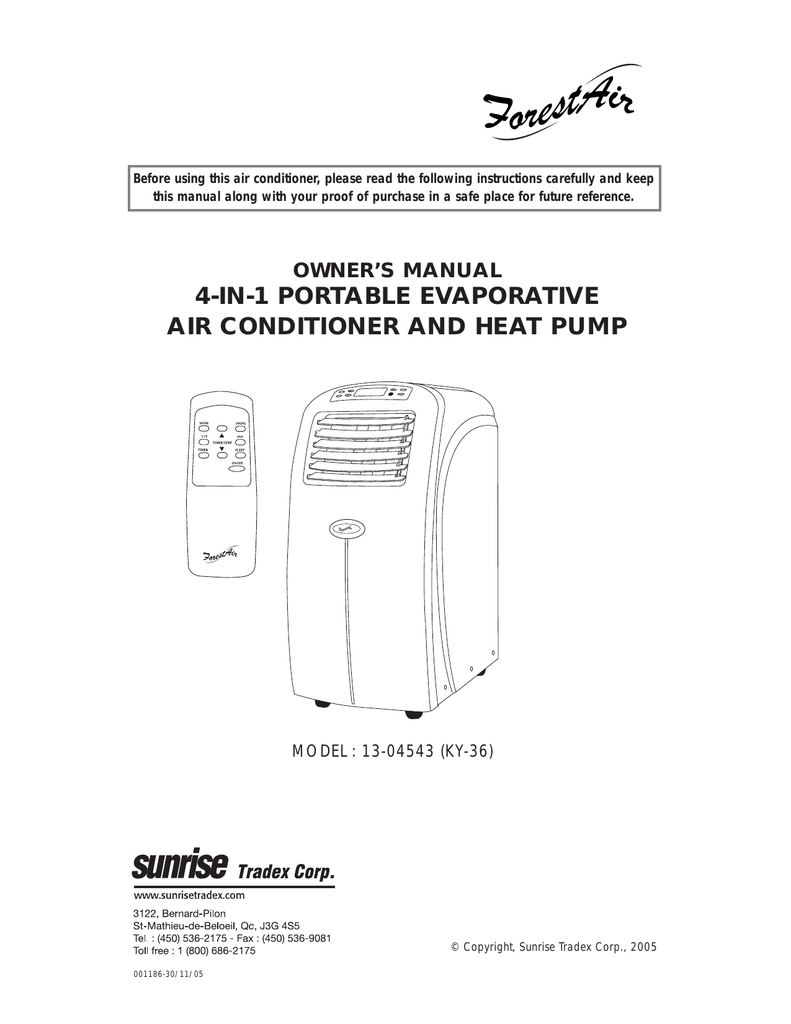 ForestAir 13-04543 Owner's Manual | Manualzz