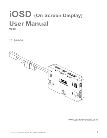 On Screen Display iOSD User Manual | Manualzz