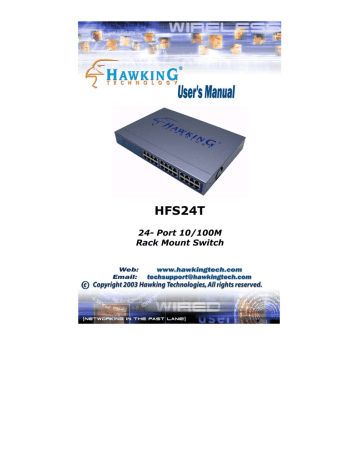 Hawking HFS24T 24-Port 10/100M Rack Mount Switch User Manual | Manualzz