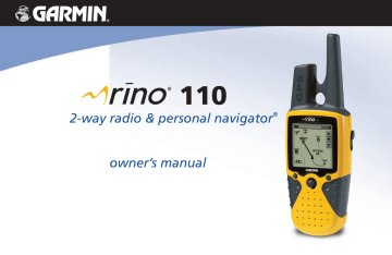 Garmin RINO 110 - Hiking GPS Receiver Owner's Manual | Manualzz