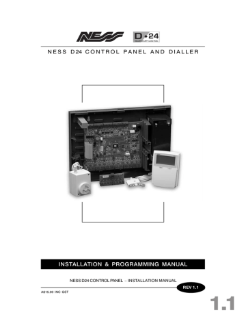 Ness D24 Control Panel Installation Manual | Manualzz