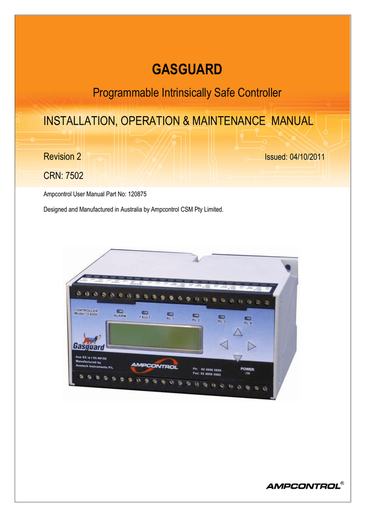 Gasguard Controller User Manual | Manualzz