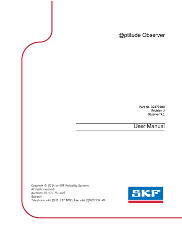 SKF @ptitude Observer 9.1 User Manual | Manualzz