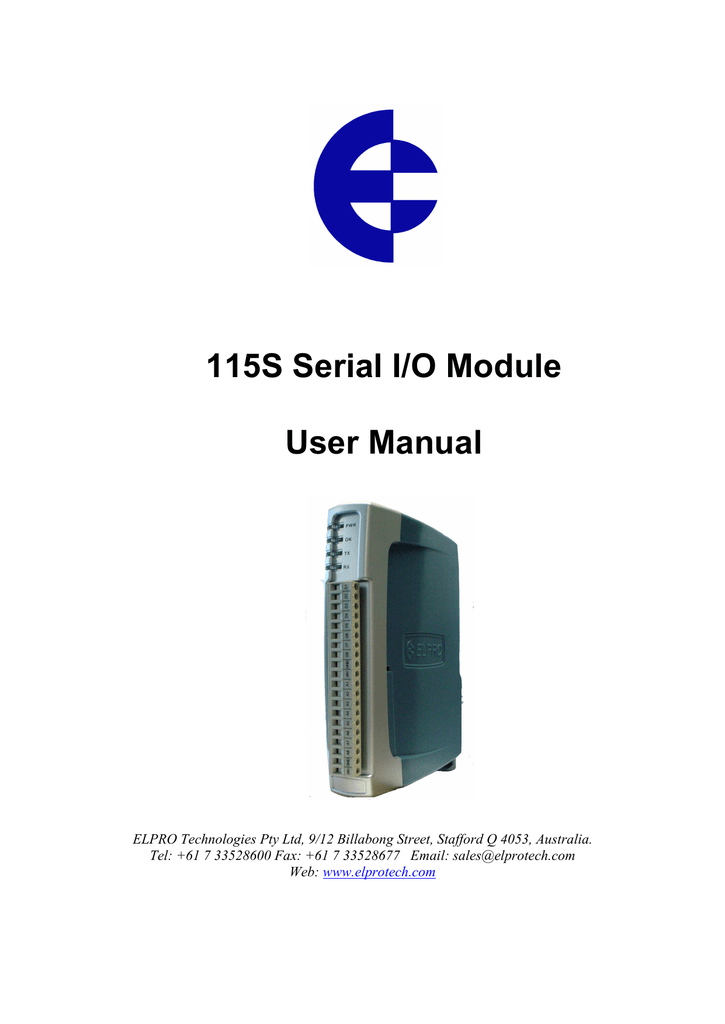 ELPRO 115S Serial Expansion I/O User manual | Manualzz