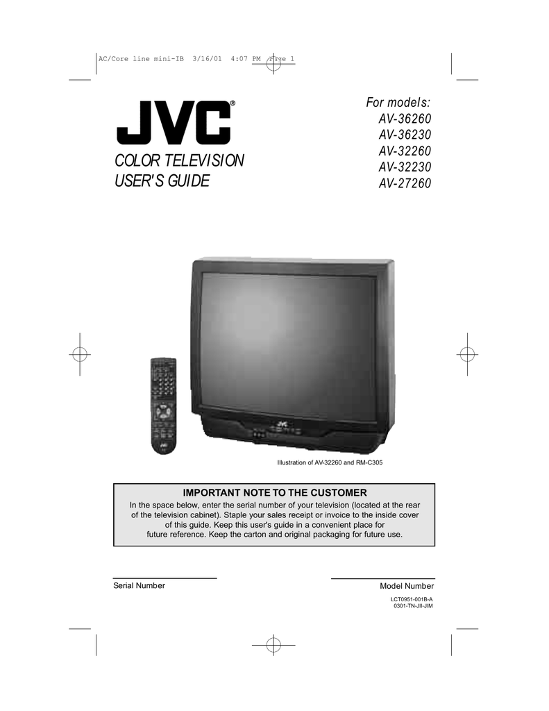 JVC AV-36260, AV-26230, AV-32260, AV-32230, AV-27260 CRT Television ...