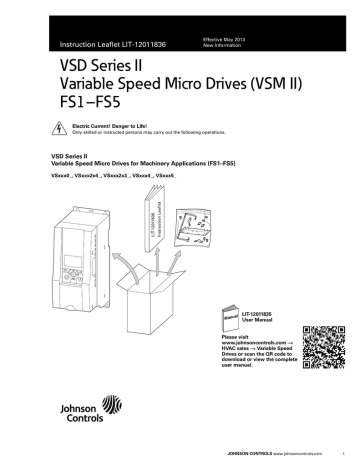 Johnson Controls VSD Series II Variable Speed Micro Drives Instruction ...