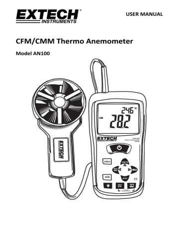 Extech AN100 Thermo Anemometer User Manual | Manualzz