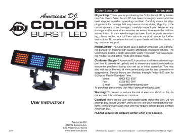 ADJ Color Burst LED User manual | Manualzz