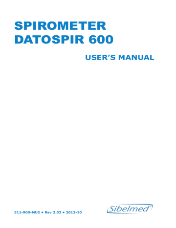 DATOSPIR 600 Spirometer User’s Manual | Manualzz